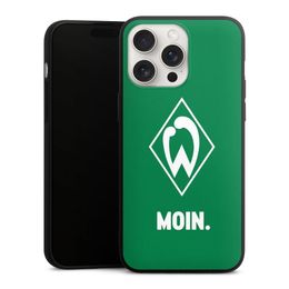 DeinDesign iPhone 15 Pro Max Handy Premium Silikon H&uuml;lle Handyh&uuml;lle schwarz Case Moin Official Licensed Product Sv Werder Bremen Silikon Premium Case
