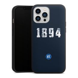 DeinDesign iPhone 13 Pro Max Handy Premium Silikon H&uuml;lle Handyh&uuml;lle schwarz Case Karlsruher Sc Ksc Bundesliga Silikon Premium Case