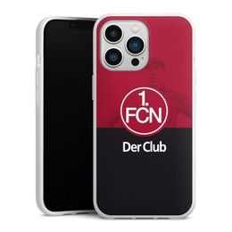 DeinDesign iPhone 13 Pro Handy Silikon H&uuml;lle Case wei&szlig; Handyh&uuml;lle Official Licensed Product Der Club 1. Fc N&uuml;rnberg Silikon Case