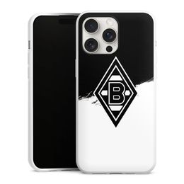 DeinDesign iPhone 15 Pro Max Handy Silikon H&uuml;lle Case wei&szlig; Handyh&uuml;lle Bmg Borussia M&ouml;nchengladbach Gladbach Silikon Case