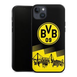 DeinDesign iPhone 14 Plus Handy Silikon H&uuml;lle Case schwarz Handyh&uuml;lle Borussia Dortmund Stadium Bvb