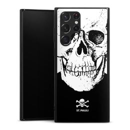 DeinDesign Galaxy S22 Ultra Handy Silikon H&uuml;lle Case schwarz Handyh&uuml;lle Totenkopf Fc St. Pauli Official Licensed Product