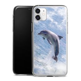 DeinDesign iPhone 11 Handy Slim Case Silikon Handyh&uuml;lle transparent H&uuml;lle extra d&uuml;nn Wale Ocean Dolphin Silikon Slim Case