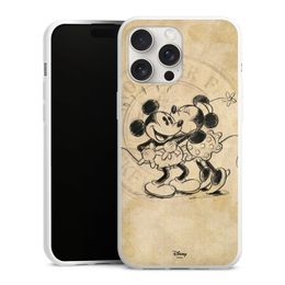 DeinDesign iPhone 15 Pro Max Handy Silikon H&uuml;lle Case wei&szlig; Handyh&uuml;lle Minnie Mouse Vintage Mickey Mouse Silikon Case