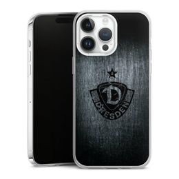DeinDesign iPhone 14 Pro Max Handy Silikon H&uuml;lle Case transparent Handyh&uuml;lle Sg Dynamo Dresden Official Licensed Product Vintage Silikon Case