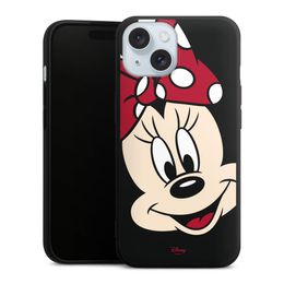 DeinDesign iPhone 15 Handy Premium Silikon H&uuml;lle Handyh&uuml;lle schwarz Case Disney Minnie Mouse Official Licensed Product Silikon Premium Case