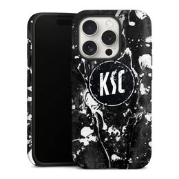 DeinDesign iPhone 15 Pro Handy Panzer Handyh&uuml;lle robuste Outdoor H&uuml;lle Schutzh&uuml;lle matt Karlsruher Sc Ksc Official Licensed Product Tough Case