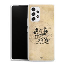 DeinDesign Galaxy A53 5G Handy Silikon H&uuml;lle Case wei&szlig; Handyh&uuml;lle Vintage Minnie Mouse Mickey Mouse Silikon Case