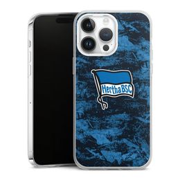 DeinDesign iPhone 14 Pro Max Handy Silikon H&uuml;lle Case transparent Handyh&uuml;lle Flag Hertha Bsc Logo Silikon Case