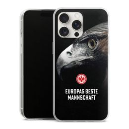 DeinDesign iPhone 15 Pro Max Handy Silikon H&uuml;lle Case transparent Handyh&uuml;lle European Cup Official Licensed Product Eintracht Frankfurt Silikon Case