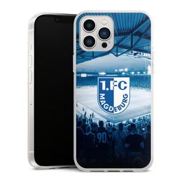 DeinDesign iPhone 13 Pro Max Handy Silikon H&uuml;lle Case transparent Handyh&uuml;lle Stadium 1. Fcm 1. Fc Magdeburg Silikon Case