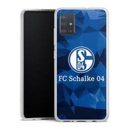 DeinDesign Galaxy A51 Handy Silikon H&uuml;lle Case transparent Handyh&uuml;lle Camouflage Fc Schalke 04 Muster Silikon Case