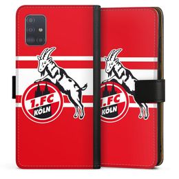 DeinDesign Galaxy A51 Handy Klapph&uuml;lle Handyh&uuml;lle aus Kunst Leder schwarz Flip Case Official Licensed Product Coat Of Arms 1. Fc K&ouml;ln Sideflip mit Lasche