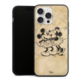 DeinDesign iPhone 15 Pro Max Handy Premium Silikon H&uuml;lle Handyh&uuml;lle schwarz Case Minnie Mouse Vintage Mickey Mouse Silikon Premium Case