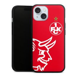 DeinDesign iPhone 15 Handy Premium Silikon H&uuml;lle Handyh&uuml;lle schwarz Case Star Devil 1. Fc Kaiserslautern Silikon Premium Case