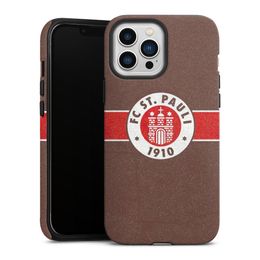 DeinDesign iPhone 13 Pro Max Handy Panzer Handyh&uuml;lle robuste Outdoor H&uuml;lle Schutzh&uuml;lle matt Fc St. Pauli Logo Official Licensed Product Tough Case