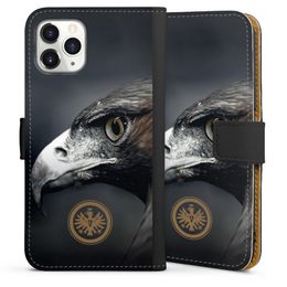 DeinDesign iPhone 11 Pro Handy Klapph&uuml;lle Handyh&uuml;lle aus Kunst Leder schwarz Flip Case Eintracht Frankfurt Eagle Official Licensed Product Sideflip mit Lasche