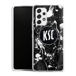 DeinDesign Galaxy A53 5G Handy Silikon H&uuml;lle Case wei&szlig; Handyh&uuml;lle Official Licensed Product Ksc Karlsruher Sc Silikon Case