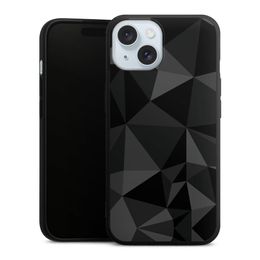 DeinDesign iPhone 15 Handy Premium Silikon H&uuml;lle Handyh&uuml;lle schwarz Case Abstract Muster Geometric Silikon Premium Case