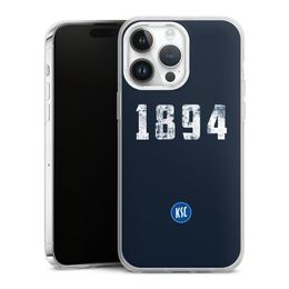 DeinDesign iPhone 14 Pro Max Handy Silikon H&uuml;lle Case transparent Handyh&uuml;lle Karlsruher Sc Ksc Bundesliga Silikon Case