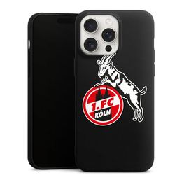 DeinDesign iPhone 15 Pro Max Handy Premium Silikon H&uuml;lle Handyh&uuml;lle schwarz Case Transparent Logo 1. Fc K&ouml;ln Silikon Premium Case