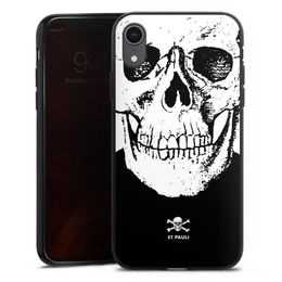 DeinDesign iPhone Xr Handy Silikon H&uuml;lle Case schwarz Handyh&uuml;lle Totenkopf Fc St. Pauli Official Licensed Product