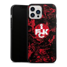 DeinDesign iPhone 13 Pro Max Handy Silikon H&uuml;lle Case schwarz Handyh&uuml;lle 1. Fc Kaiserslautern 1. Fck Logo