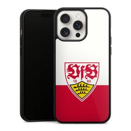 DeinDesign iPhone 15 Pro Max Handy Gallery Case Handyh&uuml;lle 9H Geh&auml;rtetes Glas R&uuml;ckseite H&uuml;lle Vfb Stuttgart Logo Official Licensed Product Gallery Case