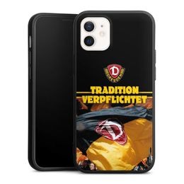 DeinDesign iPhone 12 mini Handy Premium Silikon H&uuml;lle Handyh&uuml;lle schwarz Case Sgd Sg Dynamo Dresden Merchandise Silikon Premium Case