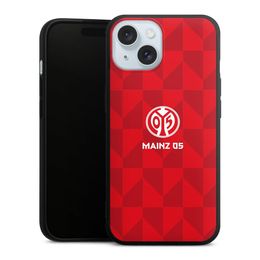 DeinDesign iPhone 15 Handy Premium Silikon H&uuml;lle Handyh&uuml;lle schwarz Case Mainz 05 Official Licensed Product Merchandise Silikon Premium Case
