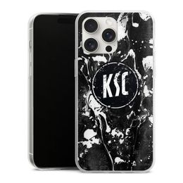 DeinDesign iPhone 15 Pro Max Handy Silikon H&uuml;lle Case transparent Handyh&uuml;lle Karlsruher Sc Ksc Official Licensed Product Silikon Case