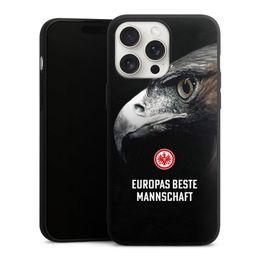 DeinDesign iPhone 15 Pro Max Handy Premium Silikon H&uuml;lle Handyh&uuml;lle schwarz Case European Cup Official Licensed Product Eintracht Frankfurt Silikon Premium Case