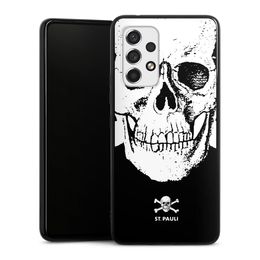 DeinDesign Galaxy A53 5G Handy Silikon H&uuml;lle Case schwarz Handyh&uuml;lle Totenkopf Official Licensed Product Fc St. Pauli