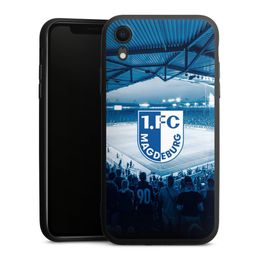 DeinDesign iPhone Xr Handy Premium Silikon H&uuml;lle Handyh&uuml;lle schwarz Case Stadium 1. Fcm 1. Fc Magdeburg Silikon Premium Case