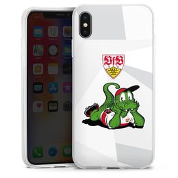 DeinDesign iPhone Xs Max Handy Silikon H&uuml;lle Case transparent Handyh&uuml;lle Vfb Stuttgart Mascot Official Licensed Product Silikon Case