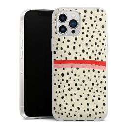 DeinDesign iPhone 13 Pro Max Handy Silikon H&uuml;lle Case transparent Handyh&uuml;lle Stripes Points Kunst Silikon Case