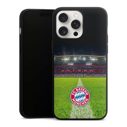 DeinDesign iPhone 15 Pro Max Handy Premium Silikon H&uuml;lle Handyh&uuml;lle schwarz Case Stadium Fc Bayern M&uuml;nchen Fcb Silikon Premium Case
