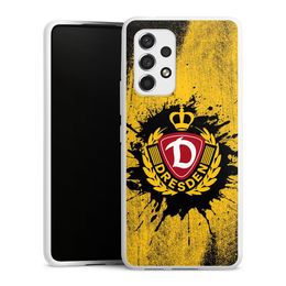 DeinDesign Galaxy A53 5G Handy Silikon H&uuml;lle Case wei&szlig; Handyh&uuml;lle Official Licensed Product Soccer Sg Dynamo Dresden Silikon Case