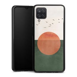 DeinDesign Galaxy A12 Handy Silikon H&uuml;lle Case schwarz Handyh&uuml;lle Sunset Bird Sunshine