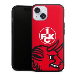 DeinDesign iPhone 15 Handy Premium Silikon H&uuml;lle Handyh&uuml;lle schwarz Case Devil 1. Fc Kaiserslautern 1. Fck Silikon Premium Case