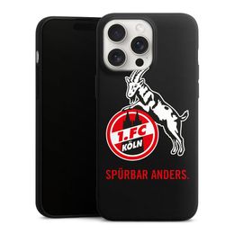 DeinDesign iPhone 15 Pro Max Handy Premium Silikon H&uuml;lle Handyh&uuml;lle schwarz Case Official Licensed Product Transparent 1. Fc K&ouml;ln Silikon Premium Case