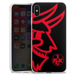 DeinDesign iPhone Xs Max Handy Silikon H&uuml;lle Case transparent Handyh&uuml;lle 1. Fc Kaiserslautern Logo Official Licensed Product Silikon Case