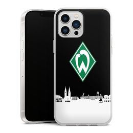 DeinDesign iPhone 13 Pro Max Handy Silikon H&uuml;lle Case transparent Handyh&uuml;lle Skyline Sv Werder Bremen Official Licensed Product Silikon Case