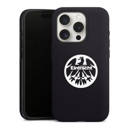 DeinDesign iPhone 15 Pro Handy Panzer Handyh&uuml;lle robuste Outdoor H&uuml;lle Schutzh&uuml;lle matt Logo Eintracht Frankfurt Eagle Tough Case