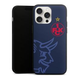DeinDesign iPhone 15 Pro Max Handy Premium Silikon H&uuml;lle Handyh&uuml;lle schwarz Case Logo 1. Fc Kaiserslautern 1. Fck Silikon Premium Case