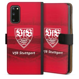 DeinDesign Galaxy S20 Handy Klapph&uuml;lle Handyh&uuml;lle aus Kunst Leder schwarz Flip Case Stadium Vfb Stuttgart Official Licensed Product Sideflip mit Lasche