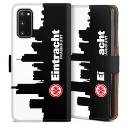DeinDesign Galaxy S20 Handy Klapph&uuml;lle Handyh&uuml;lle aus Kunst Leder schwarz Flip Case Official Licensed Product Sge Eintracht Frankfurt Sideflip mit Lasche