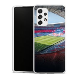 DeinDesign Galaxy A53 5G Handy Silikon H&uuml;lle Case wei&szlig; Handyh&uuml;lle Fc Bayern M&uuml;nchen Stadium Fcb Silikon Case