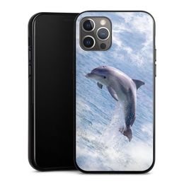 DeinDesign iPhone 12 Pro Handy Silikon H&uuml;lle Case schwarz Handyh&uuml;lle Wale Ocean Dolphin