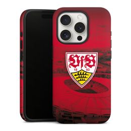 DeinDesign iPhone 15 Pro Handy Panzer Handyh&uuml;lle robuste Outdoor H&uuml;lle Schutzh&uuml;lle matt Vfb Stuttgart Official Licensed Product Stadium Tough Case